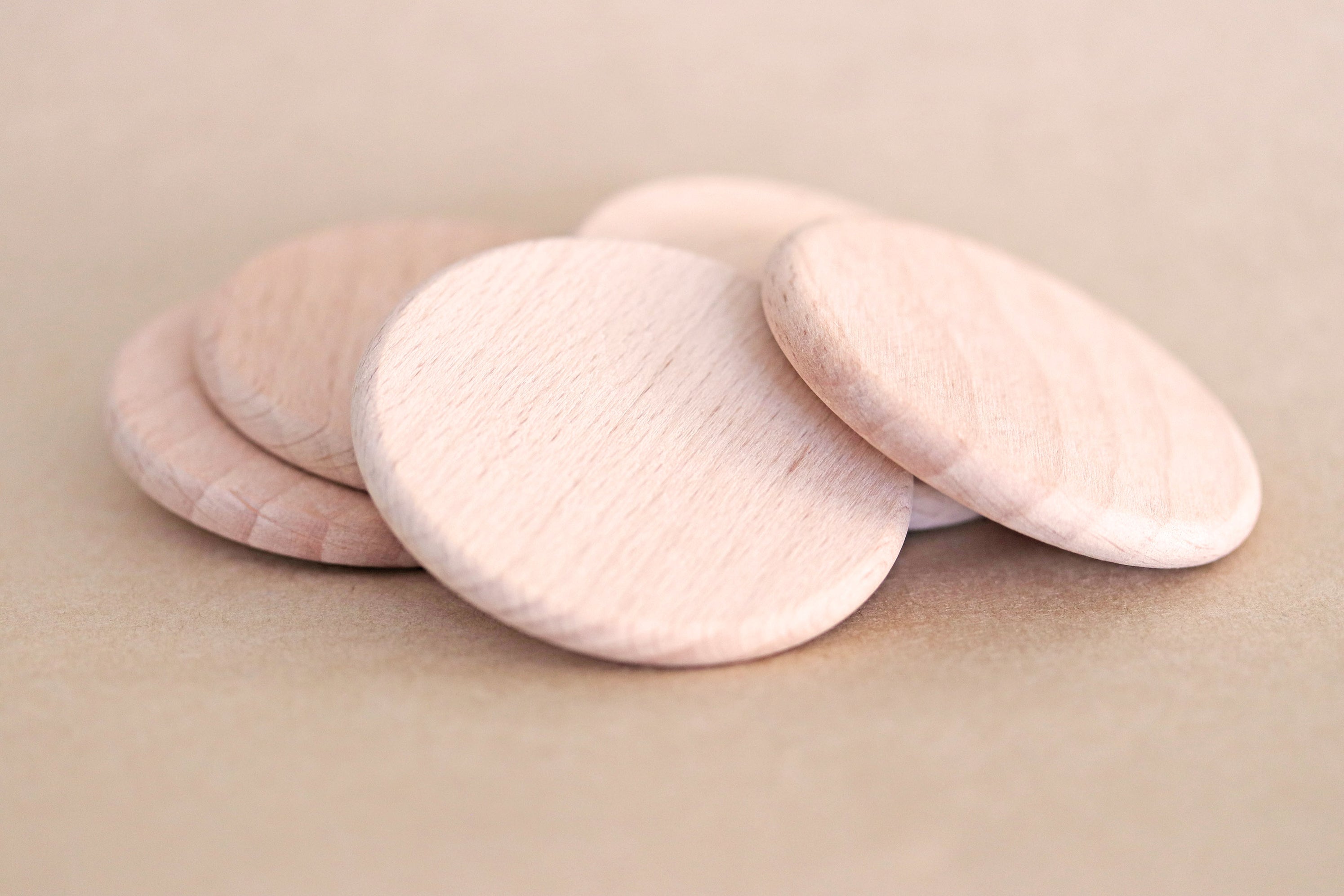 Wooden Coins Set - 6cm diameter (5pc) - The Hidden Treehouse